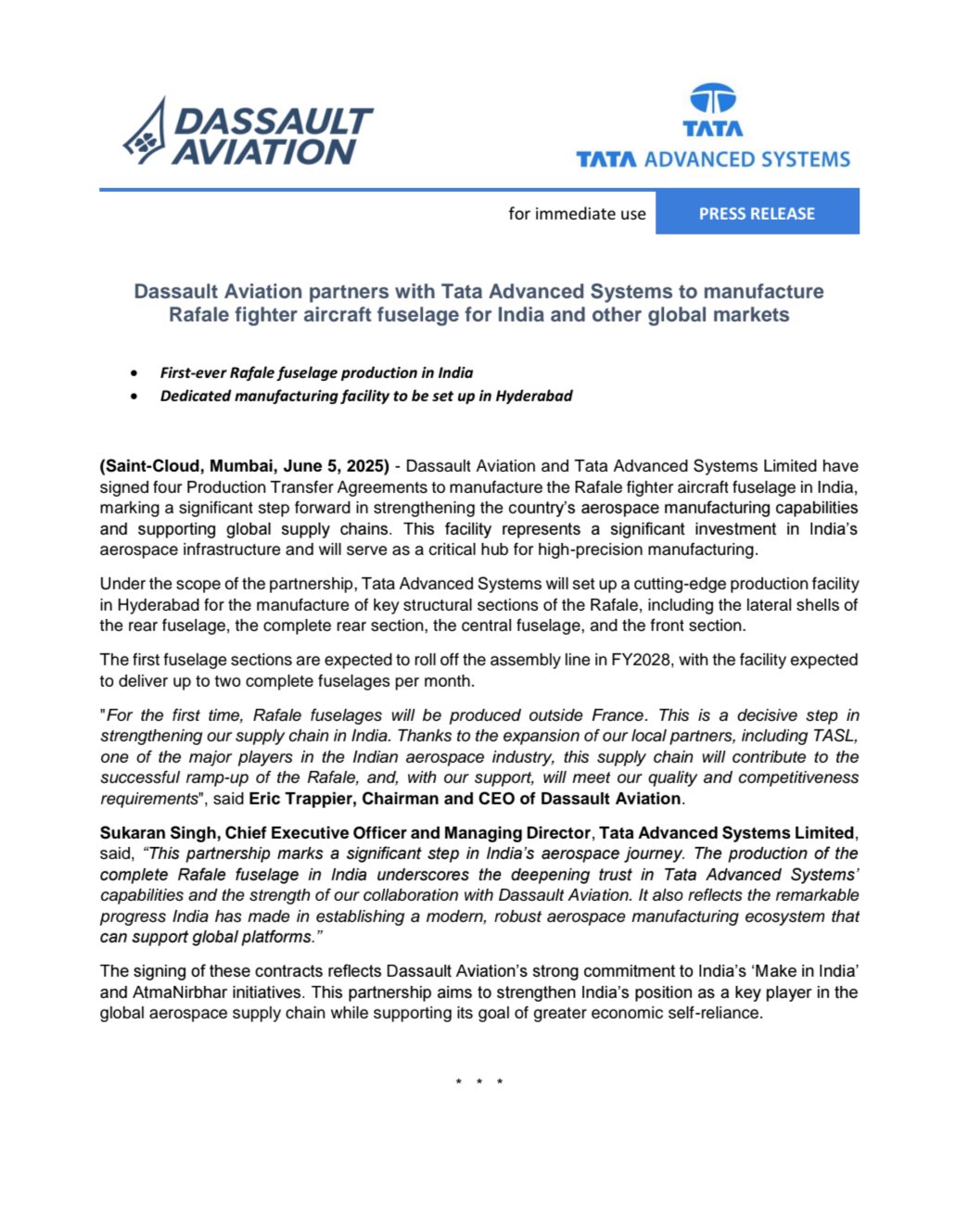 ‘Aatmanirbhar Bharat’ Takes Flight with Rafale Deal: Dassault Aviation ...